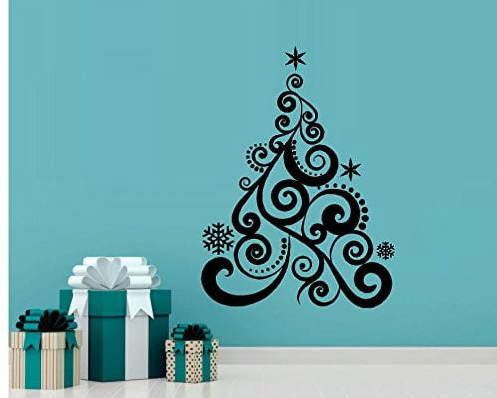 Decal ~ Christmas Decal ~ CHRISTMAS TREE ~ WALL OR WINDOW DECAL, LARGE ...