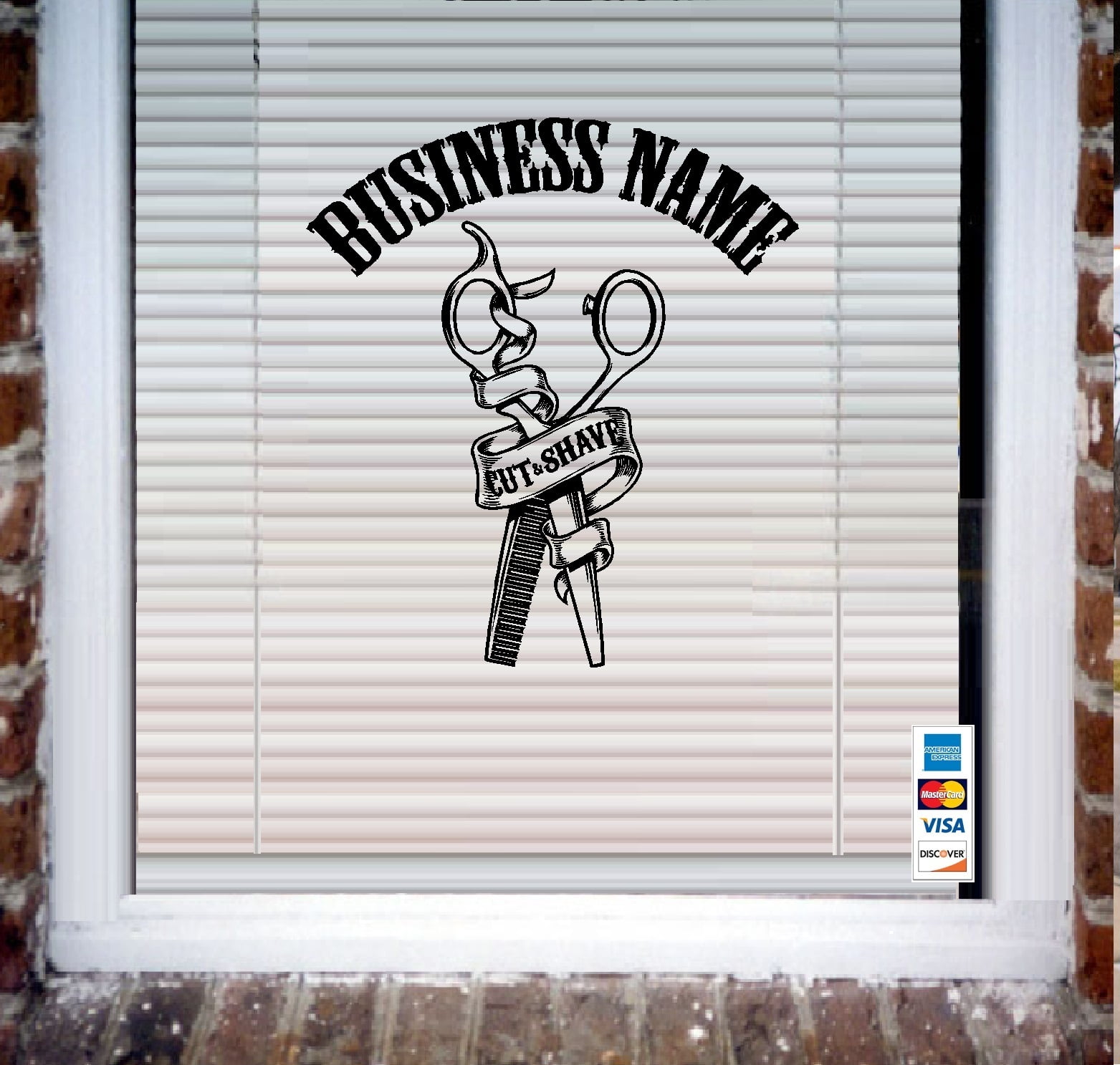 Decal ~ Cut and Shave ~ Barber Shop ( Custom Name ) Wall or Window ...