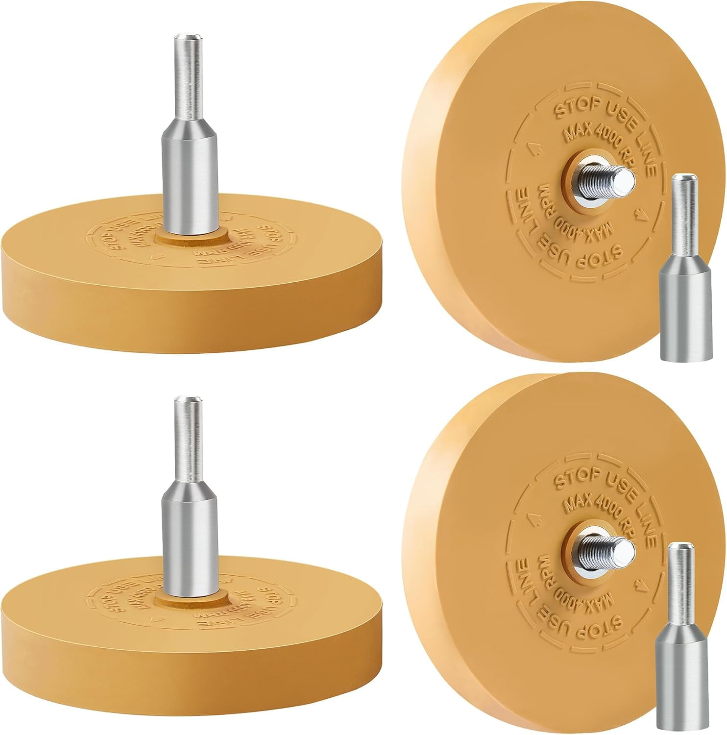 Decal Eraser Wheel Adhesive Remover Tool with Drill Adapter 4 Pack ...
