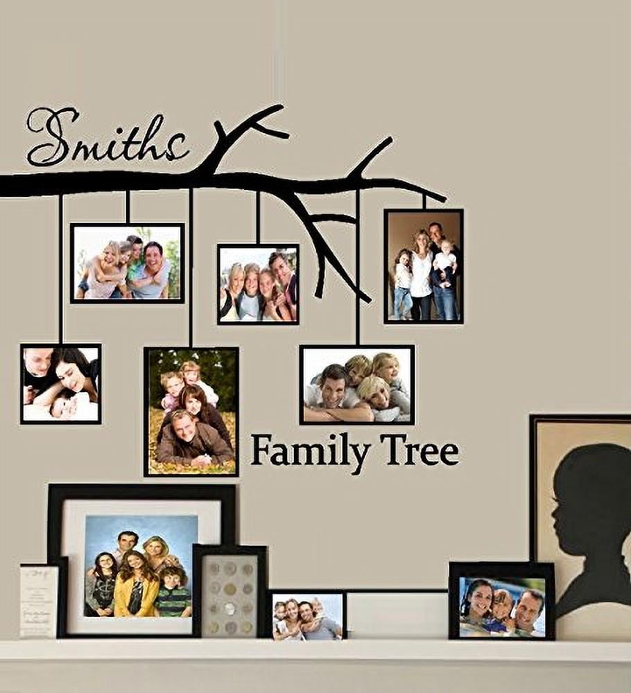 Decal ~ FAMILY TREE WITH PICTURE FRAMES: CUSTOM NAME ~ WALL DECAL, 23 ...