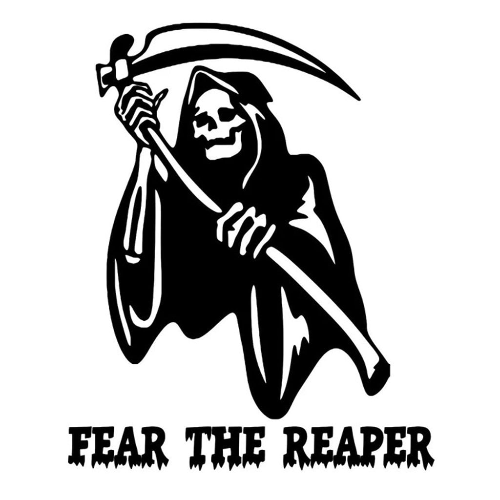 Decal Fear The Reaper Grim Death Scythe Die Cut Vinyl Decal Oracle ...