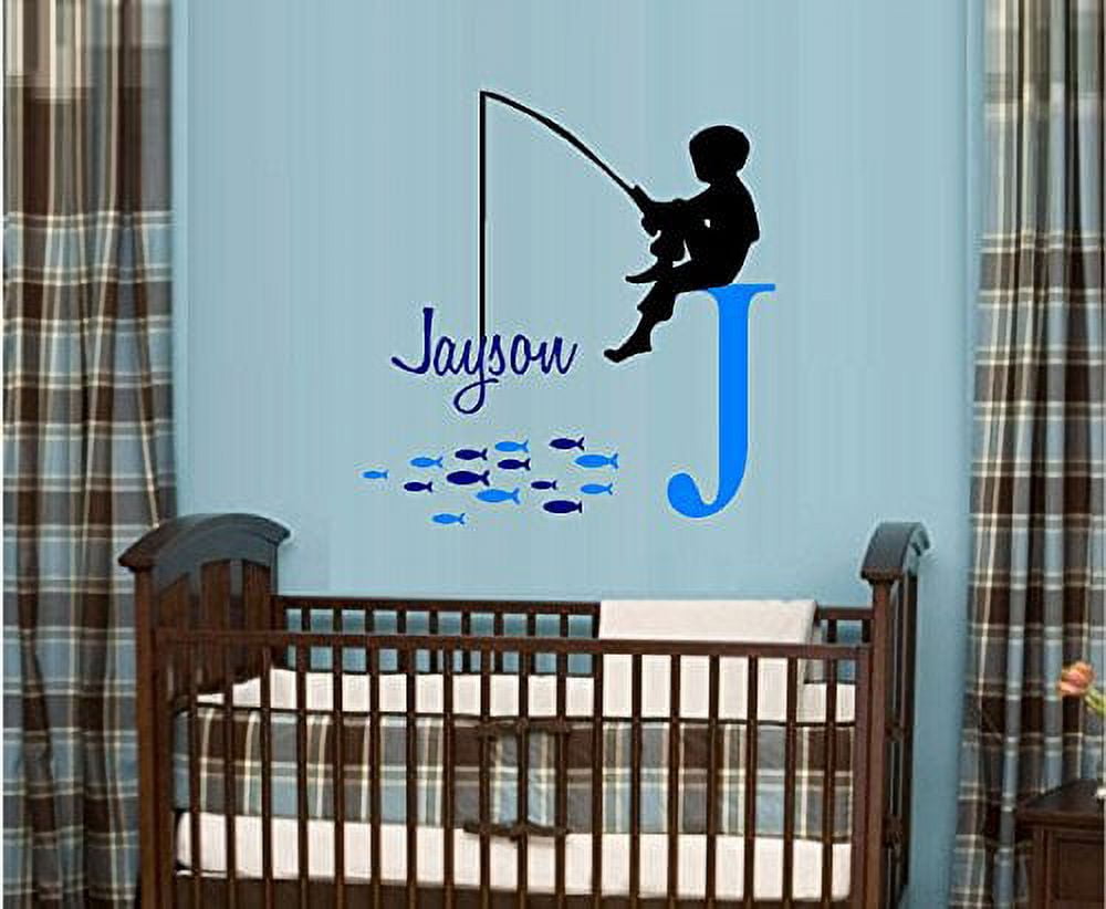 Decal ~ Fisher Boy (Custom Name) Children ~ Wall or Window Decal ~ 20 ...