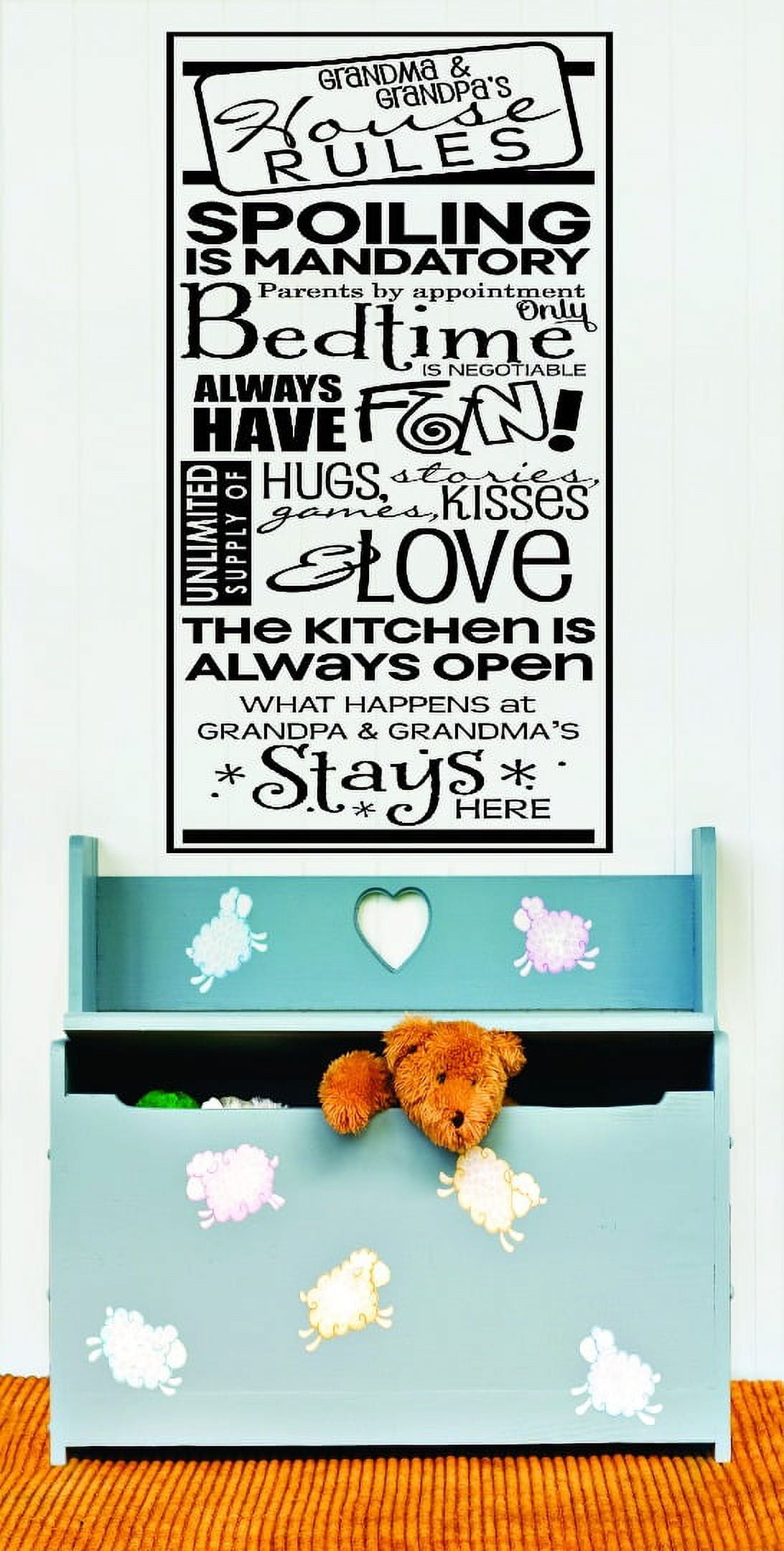 Decal : Grandma & Grandpa's House Rules. Spoiling Is Mandatory. Parents ...