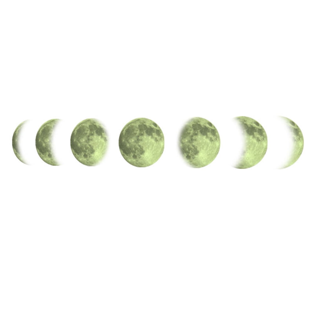 Decal Luminous Moon Decals Phase Art Mural Glow The Dark Removable ...
