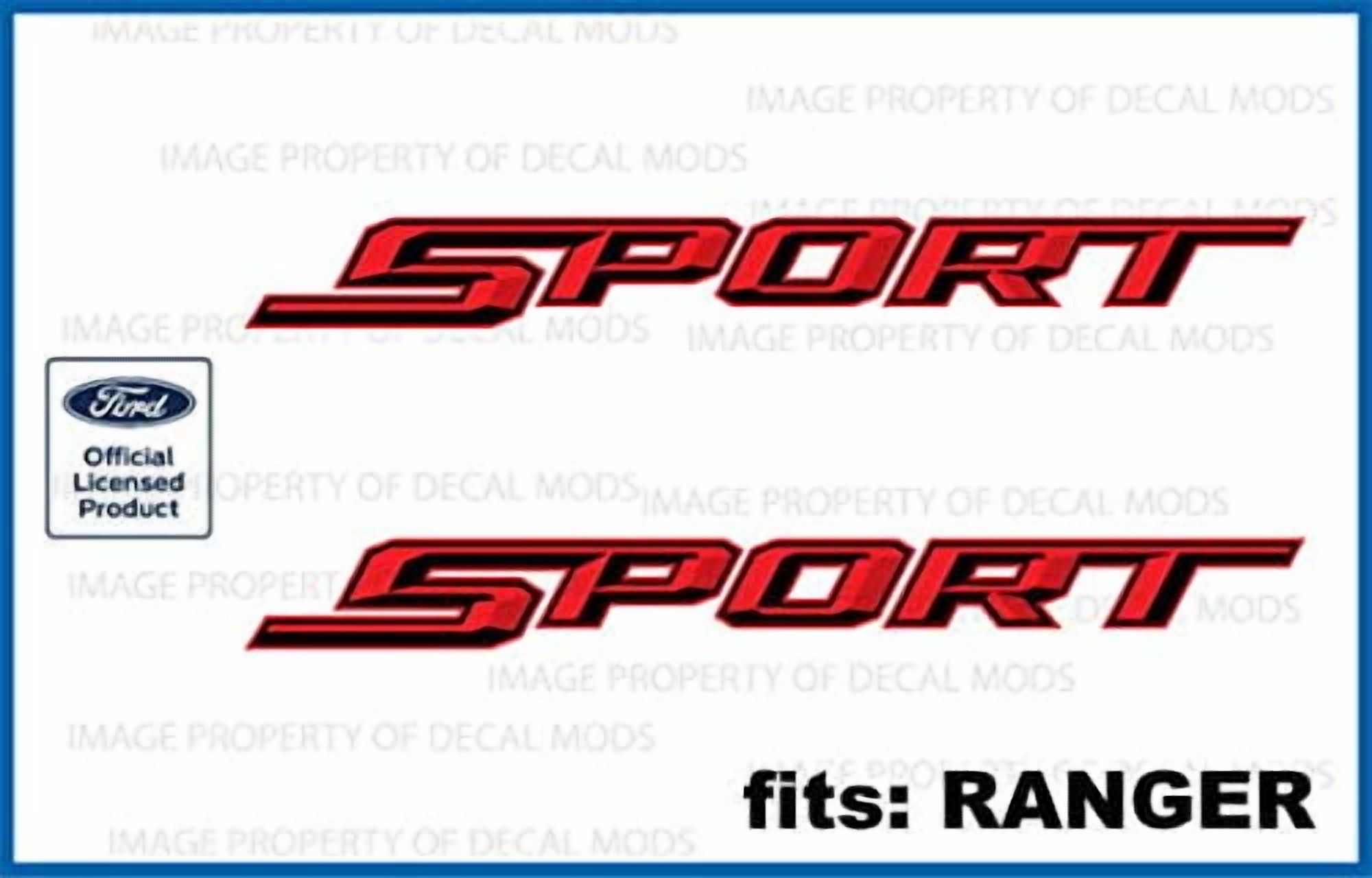 Decal Mods Sport Red & Black Decals Stickers for Ford Ranger XLT (2019 ...