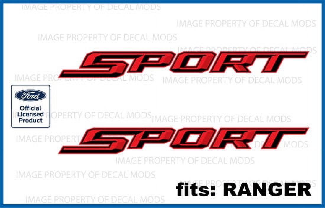 Decal Mods Sport Red & Black Decals Stickers for Ford Ranger XLT (2019 ...