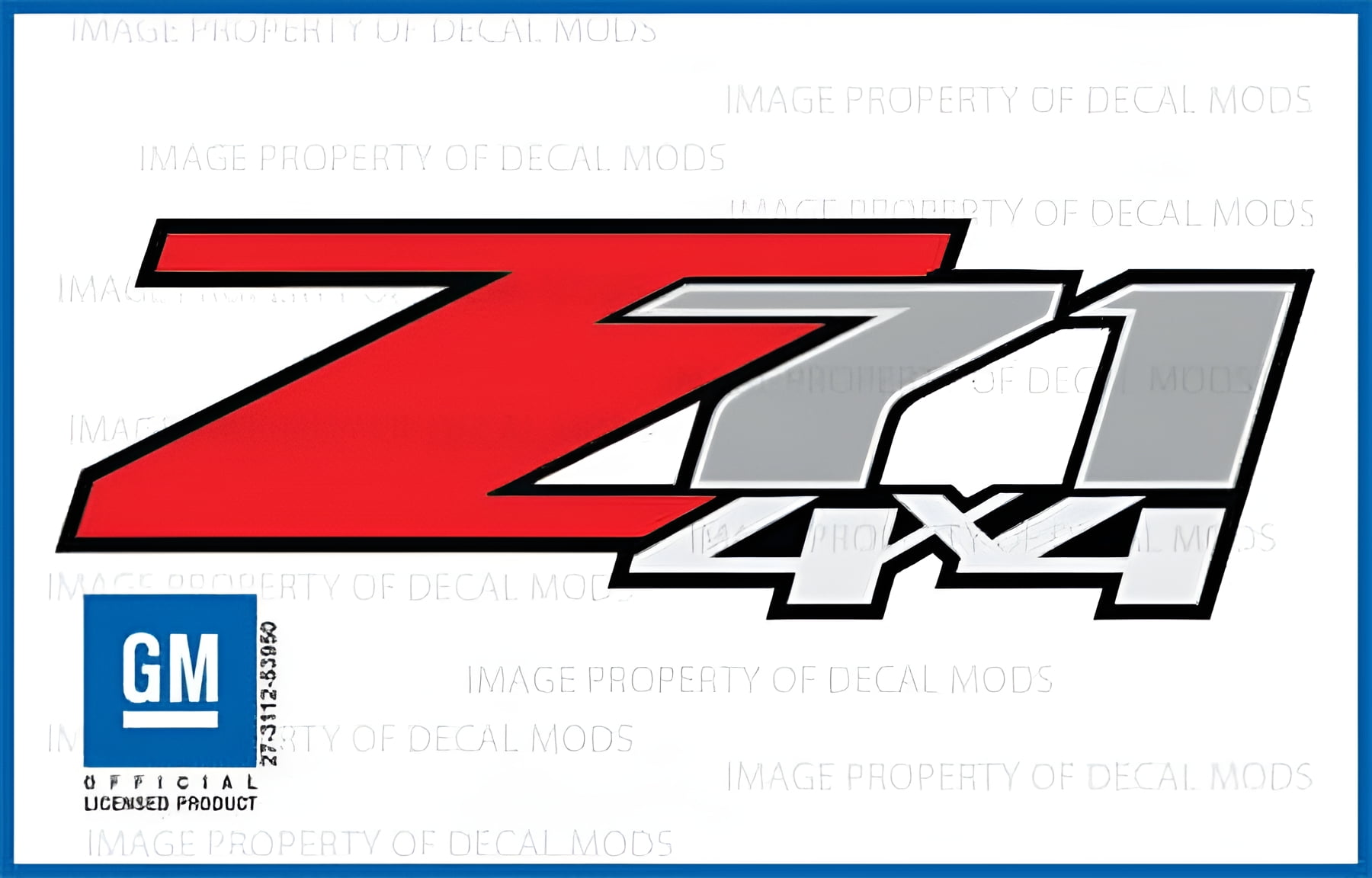 Decal Mods Chevy Silverado Z71 4x4 Decals 12.5"x4" set of 2 - Walmart.com
