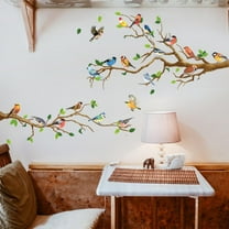 Large Floral Tree and Birds Wall Decals, DIY Decoration, Size 187x128cm ...