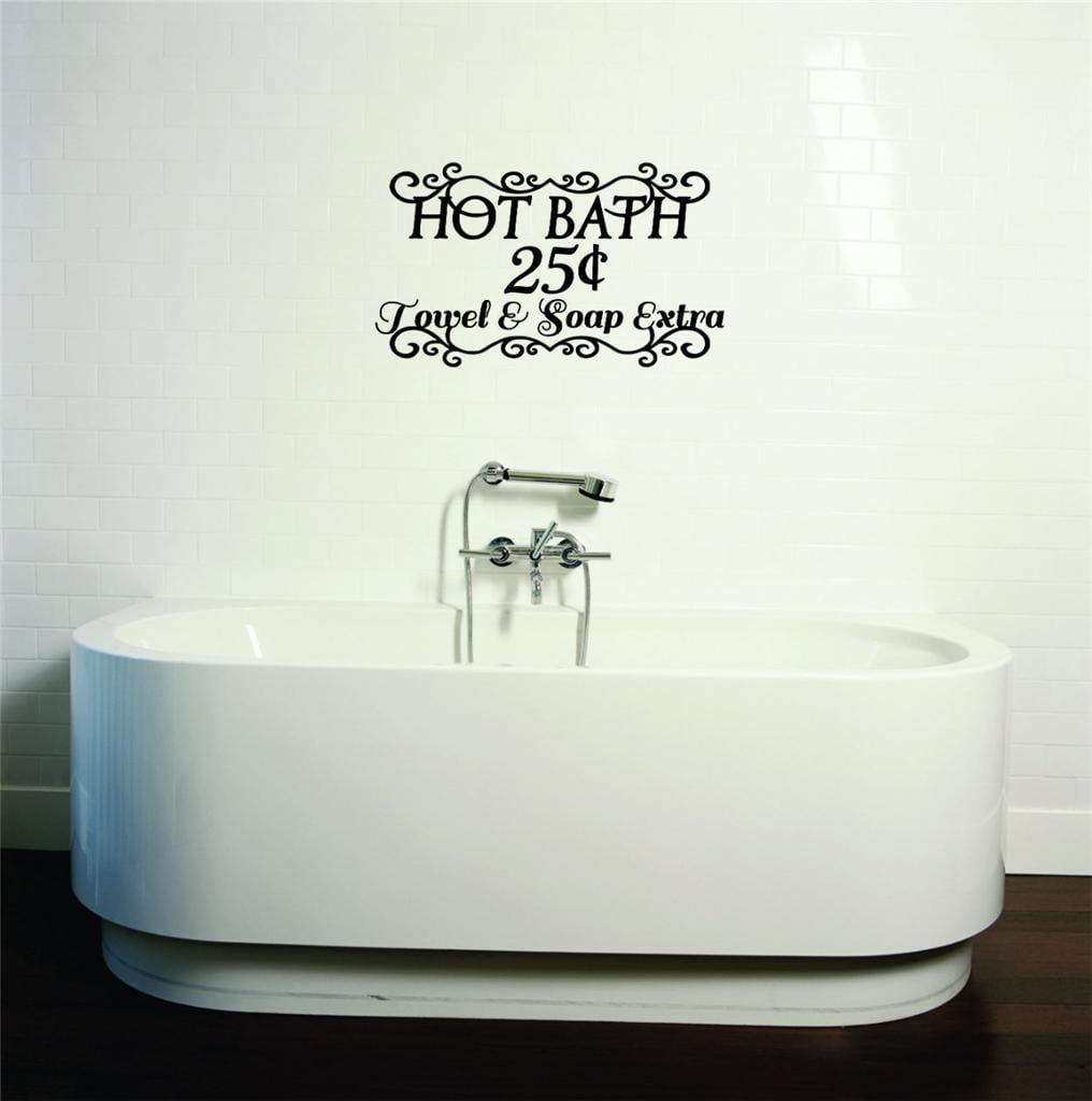 Decal - Peel & Stick Wall Sticker Hot Bath 5 Cents Towel & Soap Extra ...