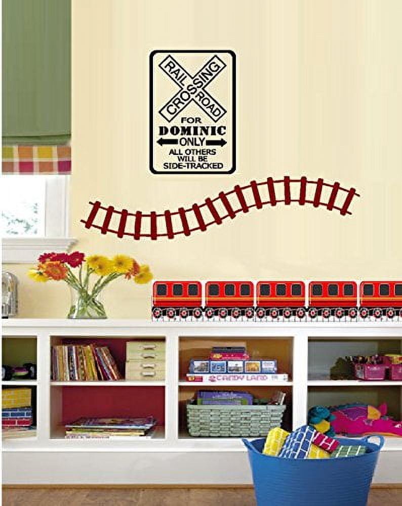 Decal ~ Railroad Crossing ONLY Sign with Custom "NAME" with Track ...