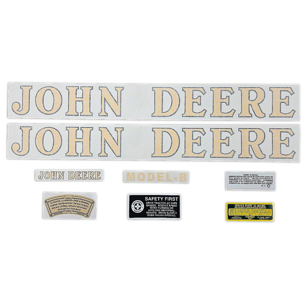 Decal Set Vinyl cut Fits John Deere B (1941-46) Tractors - Walmart.com