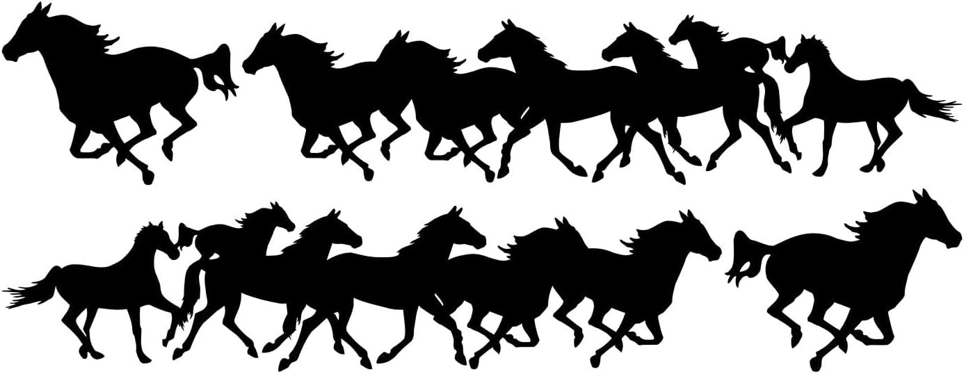 Decal Sticker Graphic Kit, Both Sides Left & Right - Running Horses ...
