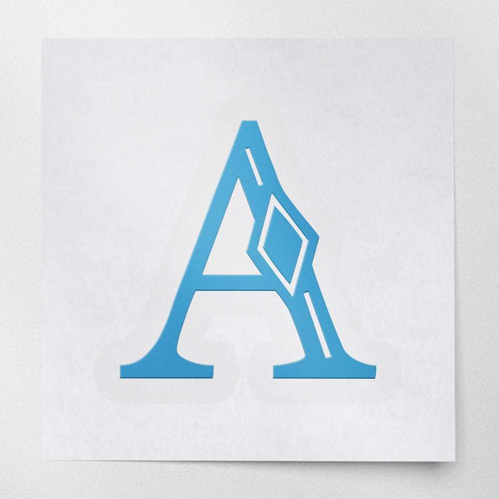 Decal Stickers of Diamond Character A (Azure Blue) (Set of 2) Premium ...