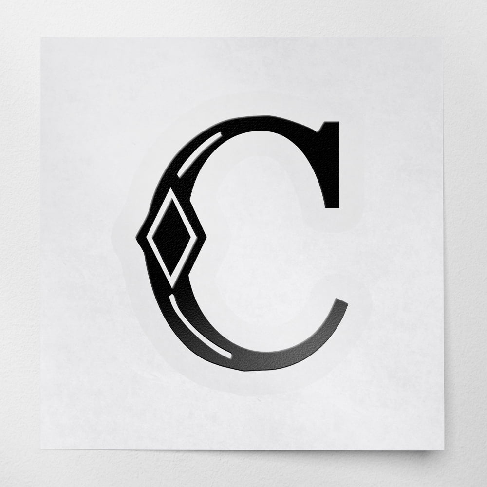 Decal Stickers of Diamond Character C (Black) (Set of 2) Premium ...