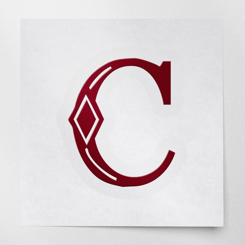 Decal Stickers of Diamond Character C (Burgundy) (Set of 2) Premium ...