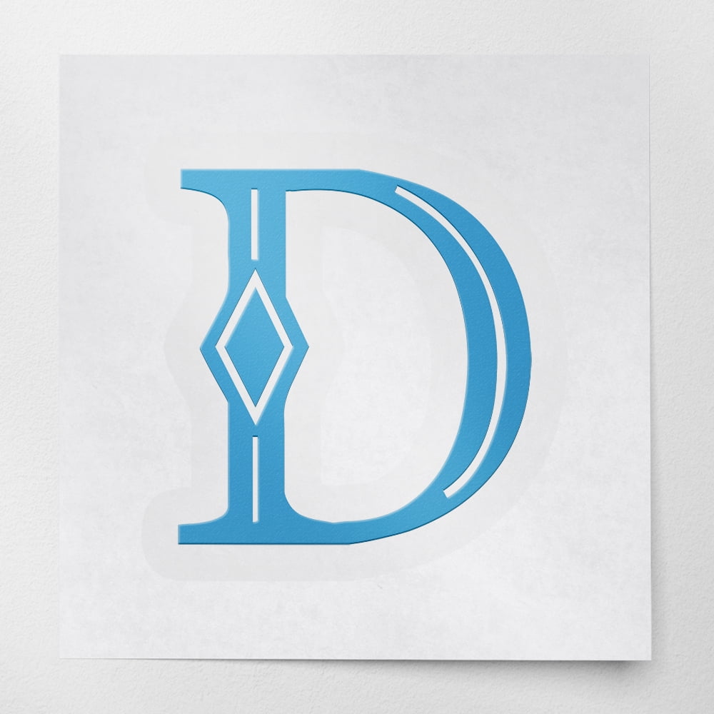 Decal Stickers of Diamond Character D (Azure Blue) (Set of 2) Premium ...