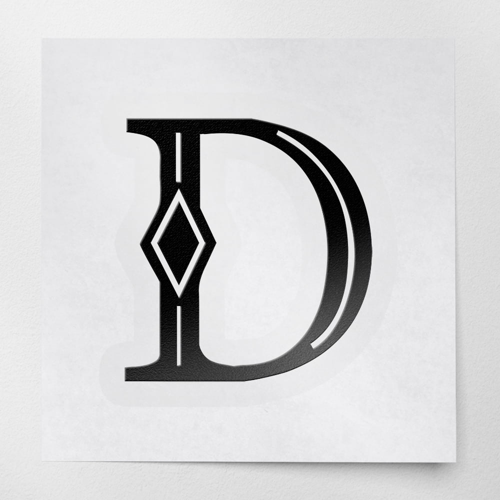 Decal Stickers of Diamond Character D (Black) (Set of 2) Luxury ...