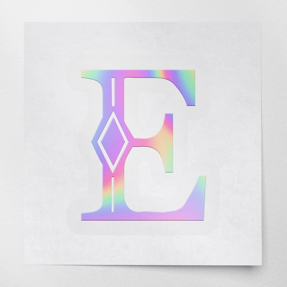 Decal Stickers of Diamond Character E (Hologram) (Set of 2) Premium Waterproof Vinyl Decal ...