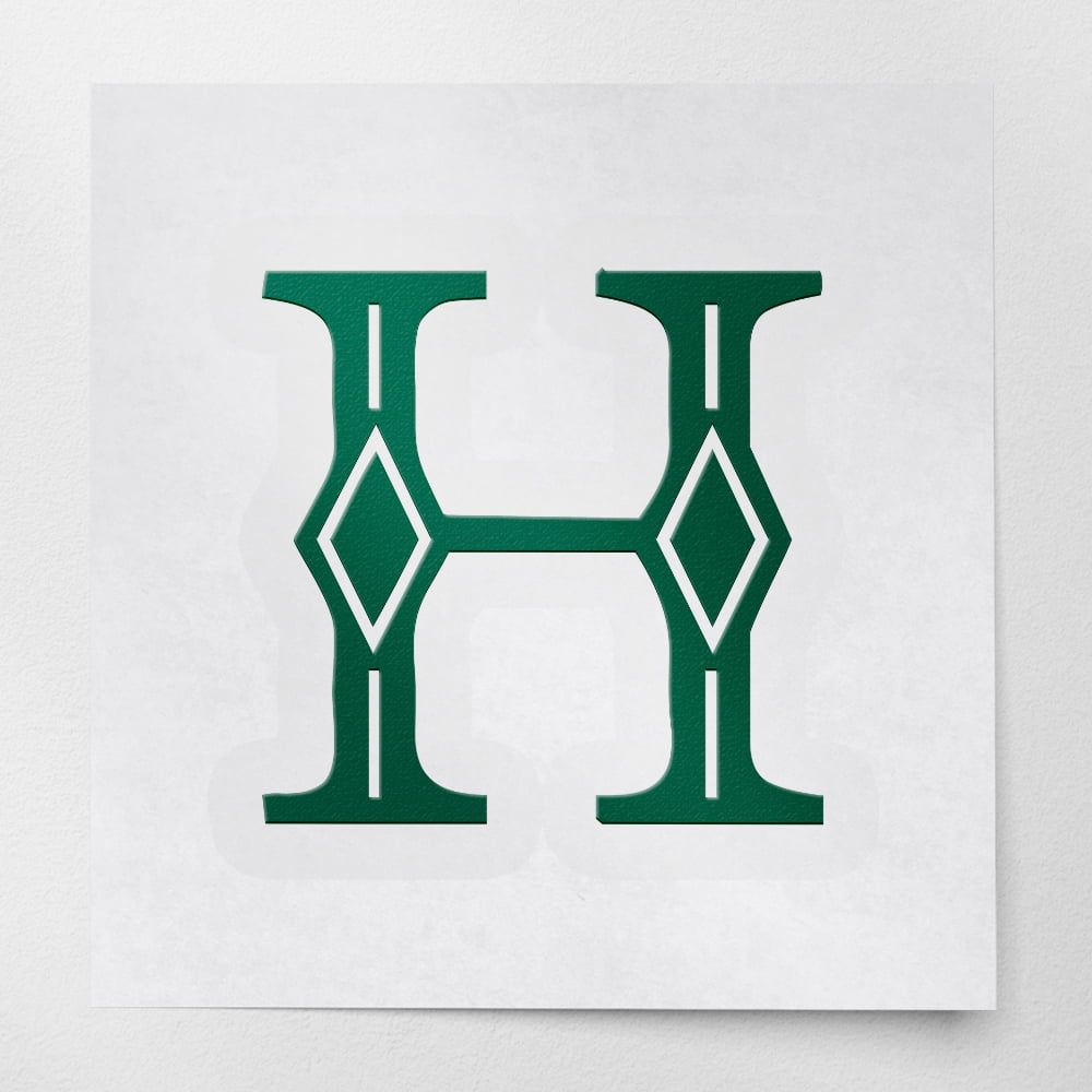 Decal Stickers of Diamond Character H (Green) (Set Of 2) Premium ...