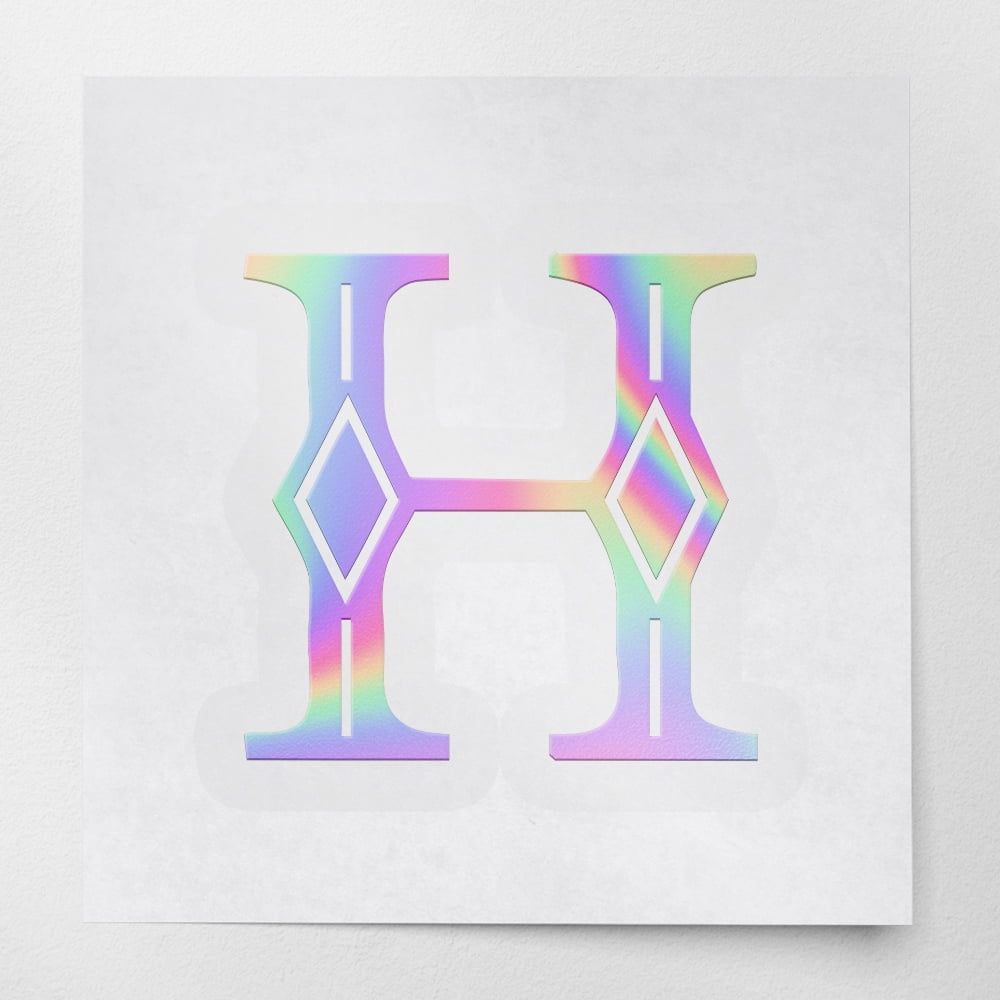 Decal Stickers of Diamond Character H (Hologram) (Set of 2) Luxury Weatherproof Vinyl Decal ...