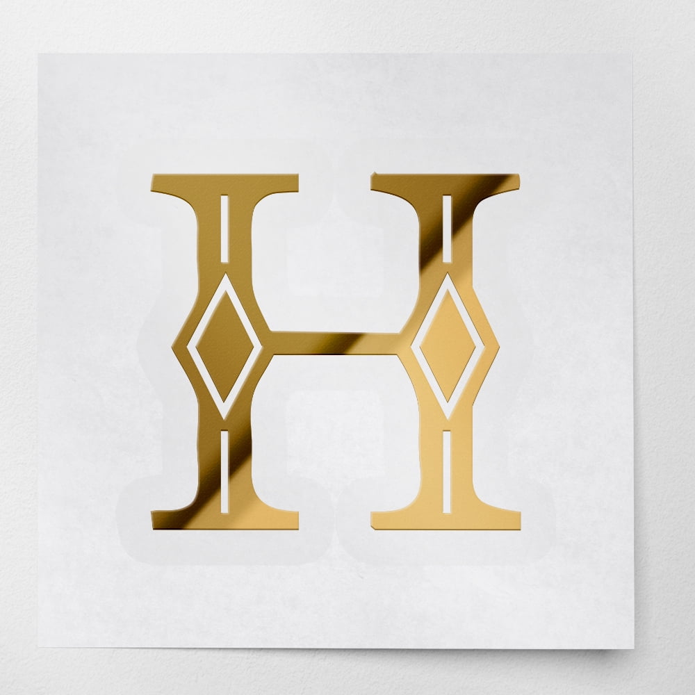 Decal Stickers of Diamond Character H (Metallic Gold) (Set of 2 ...