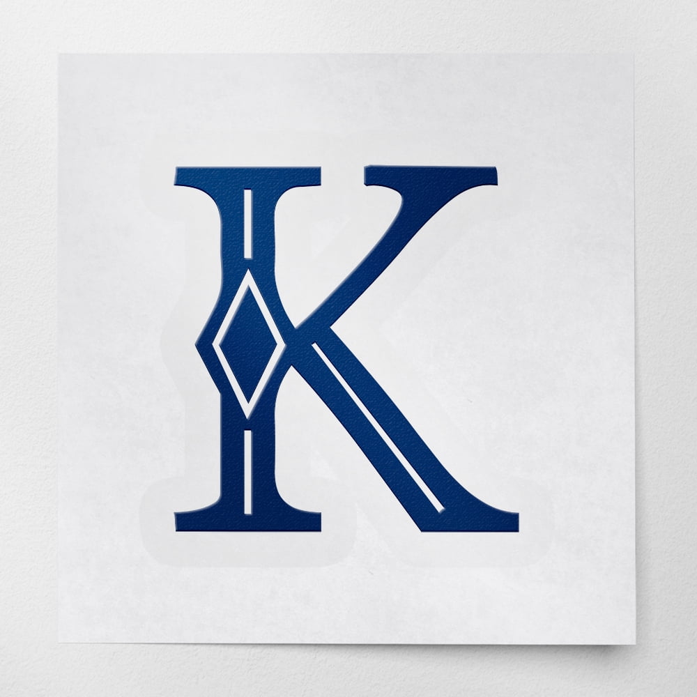 Decal Stickers of Diamond Character K (Navy Blue) (Set of 2) Premium Waterproof Vinyl Decal ...