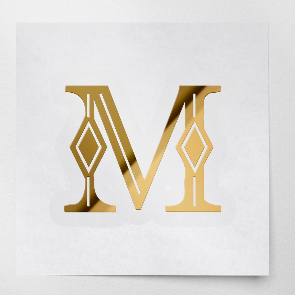 Decal Stickers of Diamond Character M (Metallic Gold) (Set of 2) Luxury ...