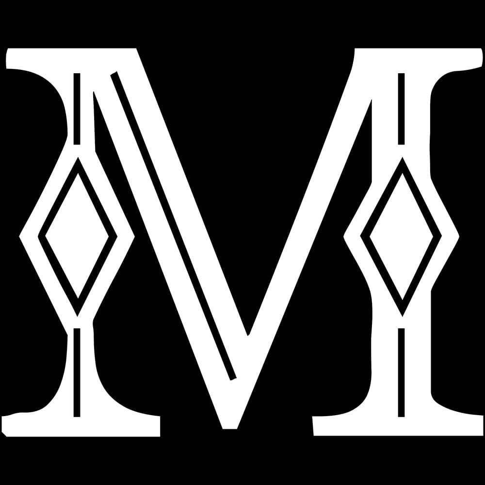 Decal Stickers of Diamond Character M (White) (Set of 2) Premium ...