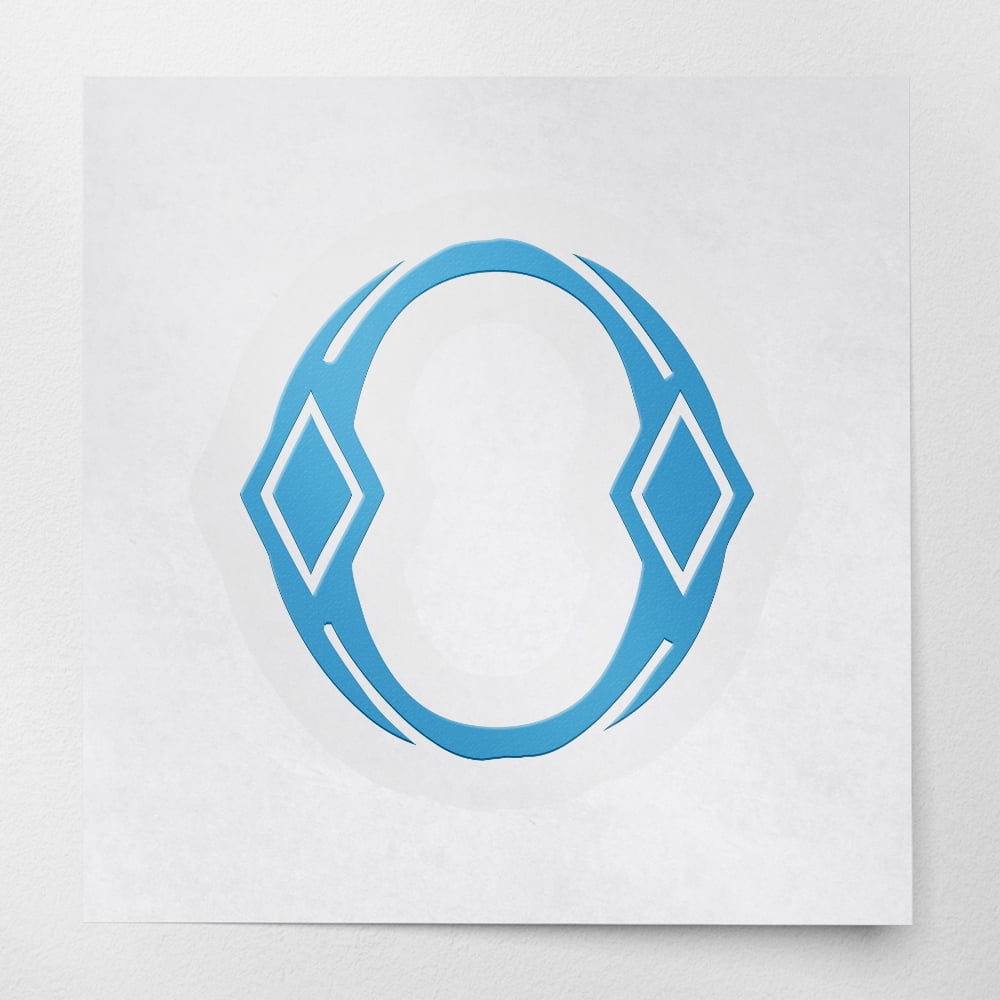 Decal Stickers of Diamond Character O (Azure Blue) (Set of 2) Luxury ...