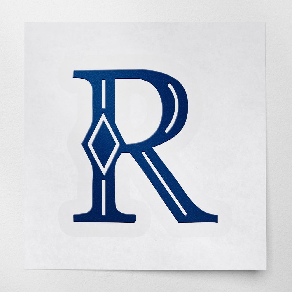 Decal Stickers of Diamond Character R (Navy Blue) (Set Of 2) Premium ...
