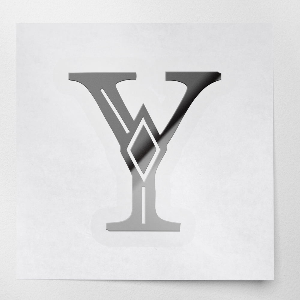 Decal Stickers of Diamond Character Y (Metallic Silver) (Set Of 2 ...