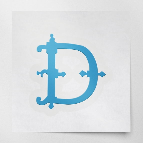 Decal Stickers of Elizabethan D (Azure Blue) (Set Of 2) Premium ...