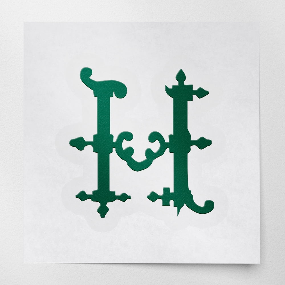 Decal Stickers of Elizabethan H (Green) (Set of 2) Luxury Weatherproof Vinyl Decal Stickers for ...