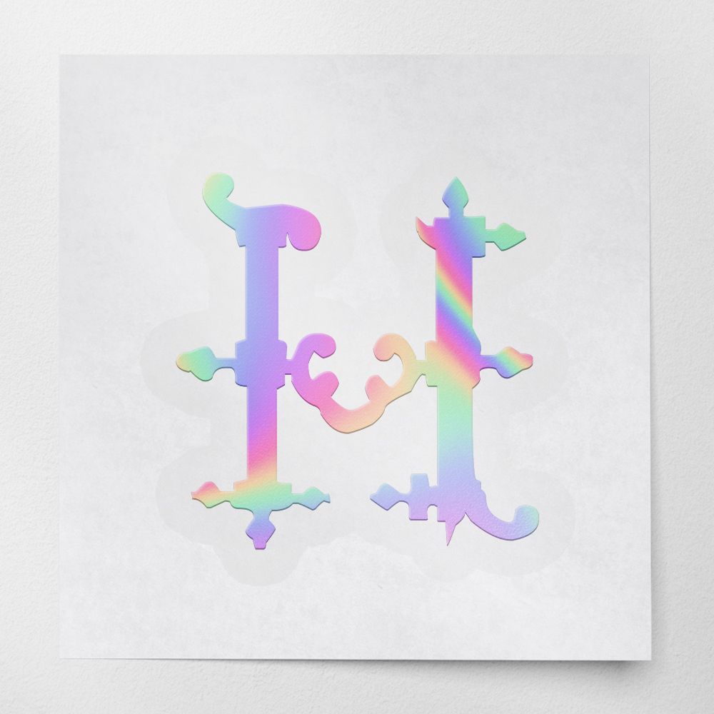 Decal Stickers of Elizabethan H (Hologram) (Set of 2) Luxury Weatherproof Vinyl Decal Stickers ...