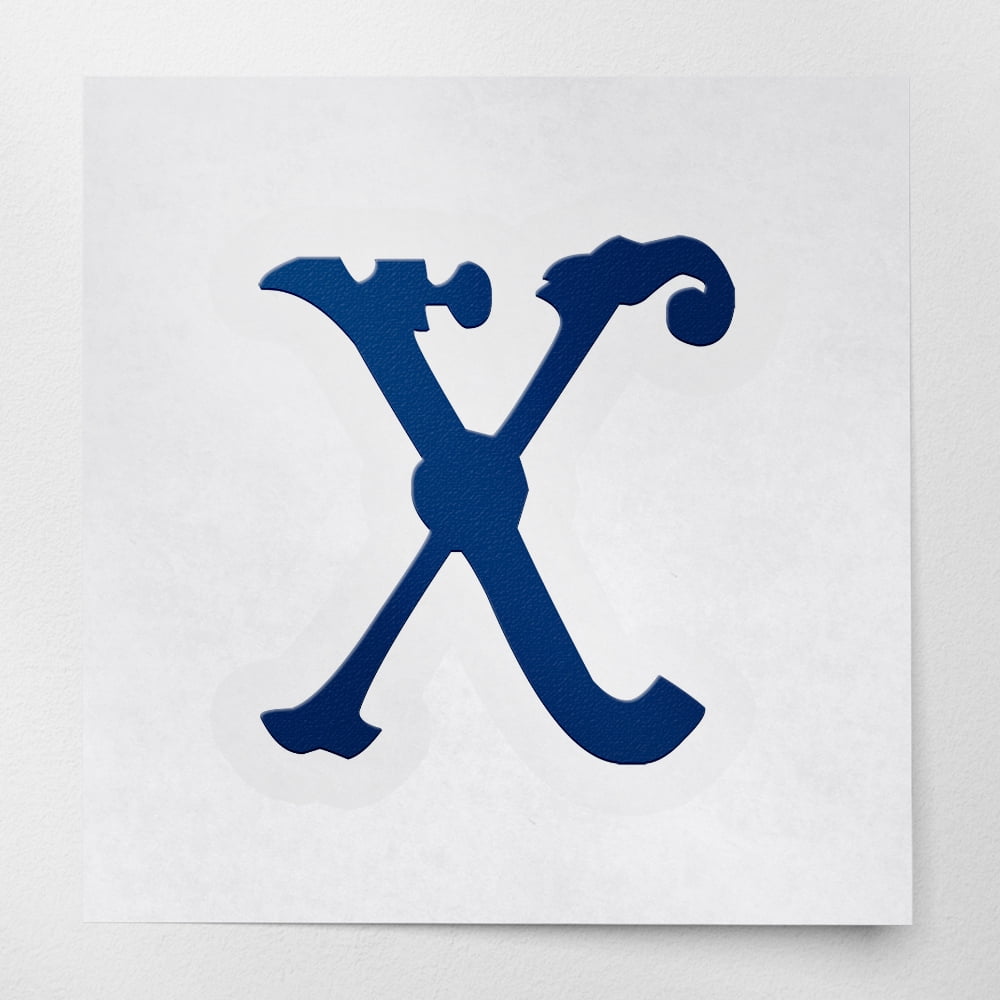 Decal Stickers of Elizabethan X (Navy Blue) (Set of 2) Luxury Weatherproof Vinyl Decal Stickers ...