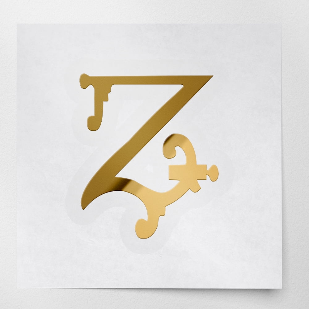 Decal Stickers of Elizabethan Z (Metallic Gold) (Set of 2) Premium Waterproof Vinyl Decal ...