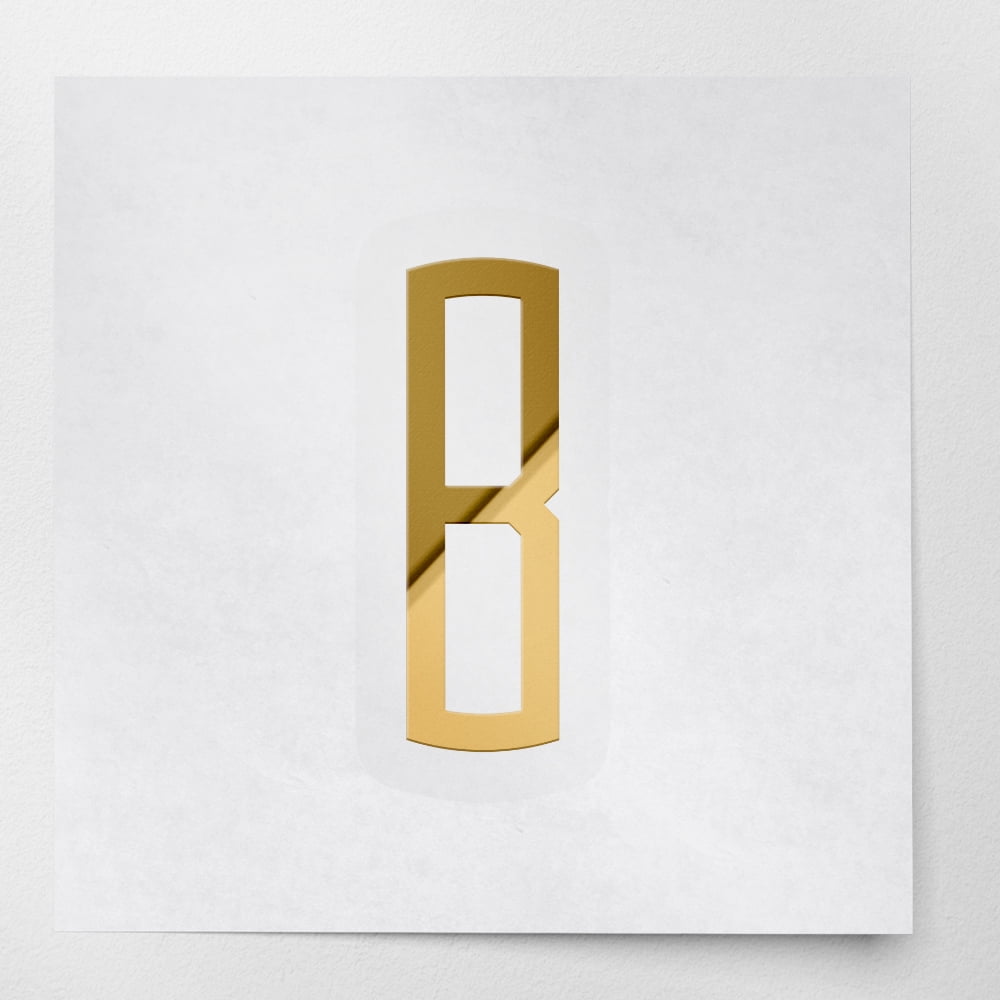 Decal Stickers of Round Mono Center B (Metallic Gold) (Set of 2 ...
