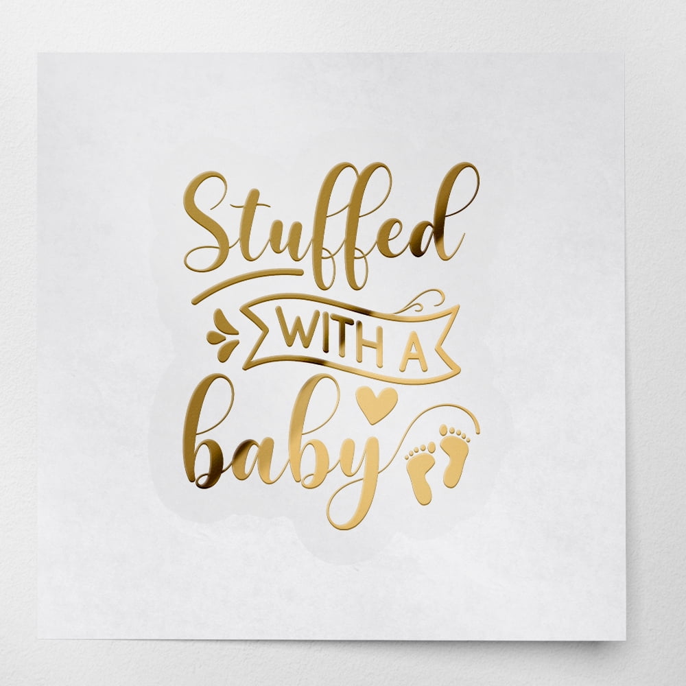 Decal Stickers of Stuffed With A Baby (Metallic Gold) (Set of 2) Luxury Weatherproof Vinyl Decal ...