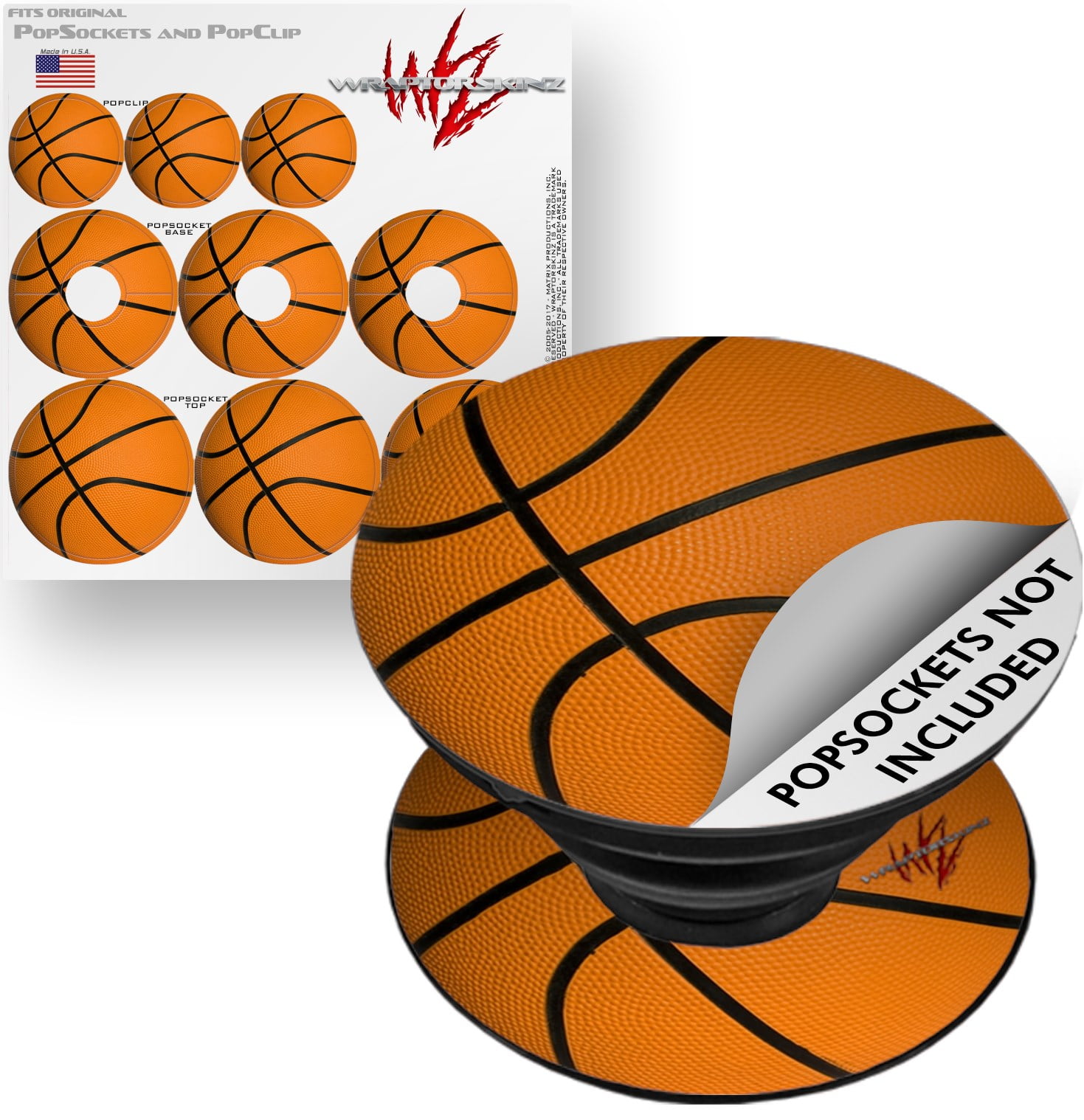 Decal Style Vinyl Skin Wrap 3 Pack for PopSockets Basketball (POPSOCKET ...