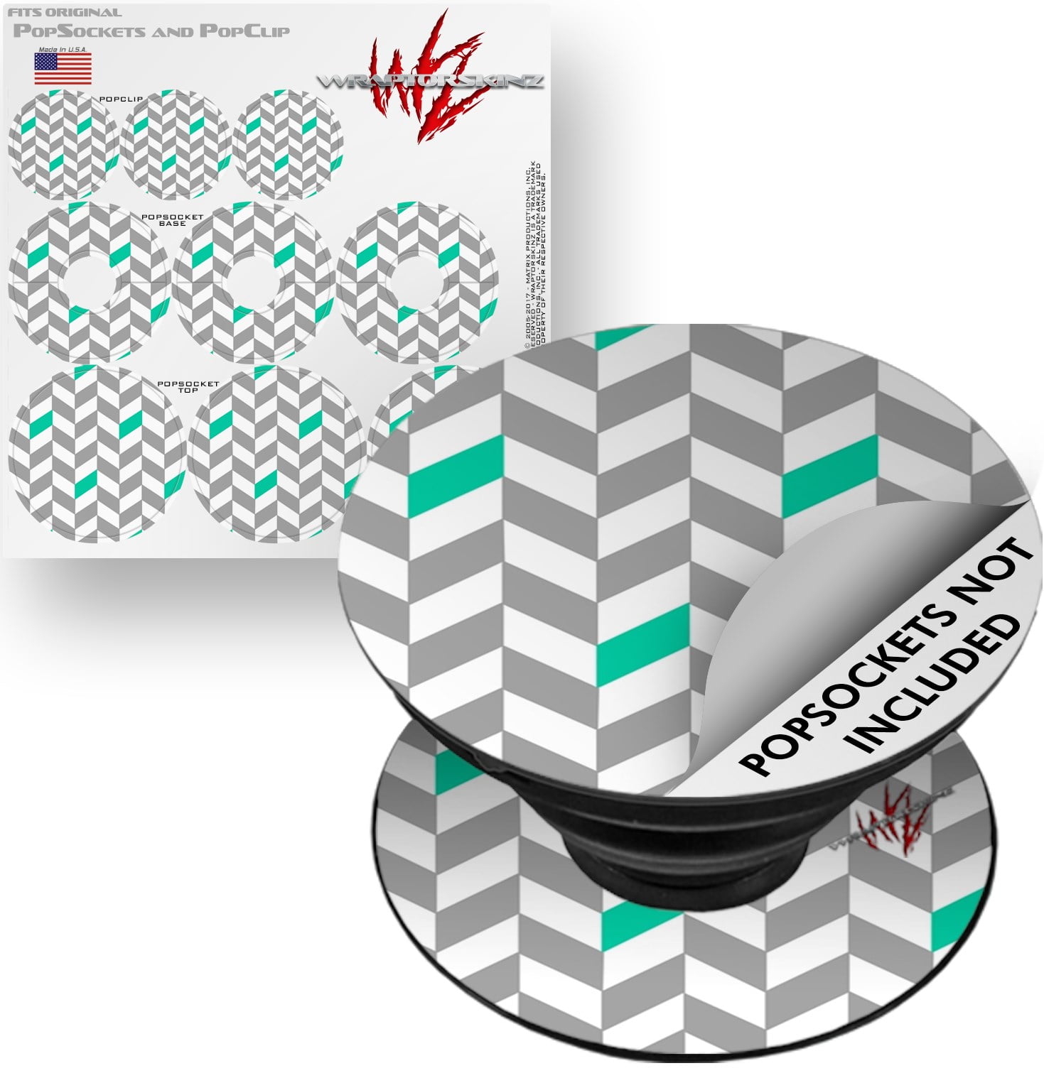 Decal Style Vinyl Skin Wrap 3 Pack for PopSockets Chevrons Gray And ...