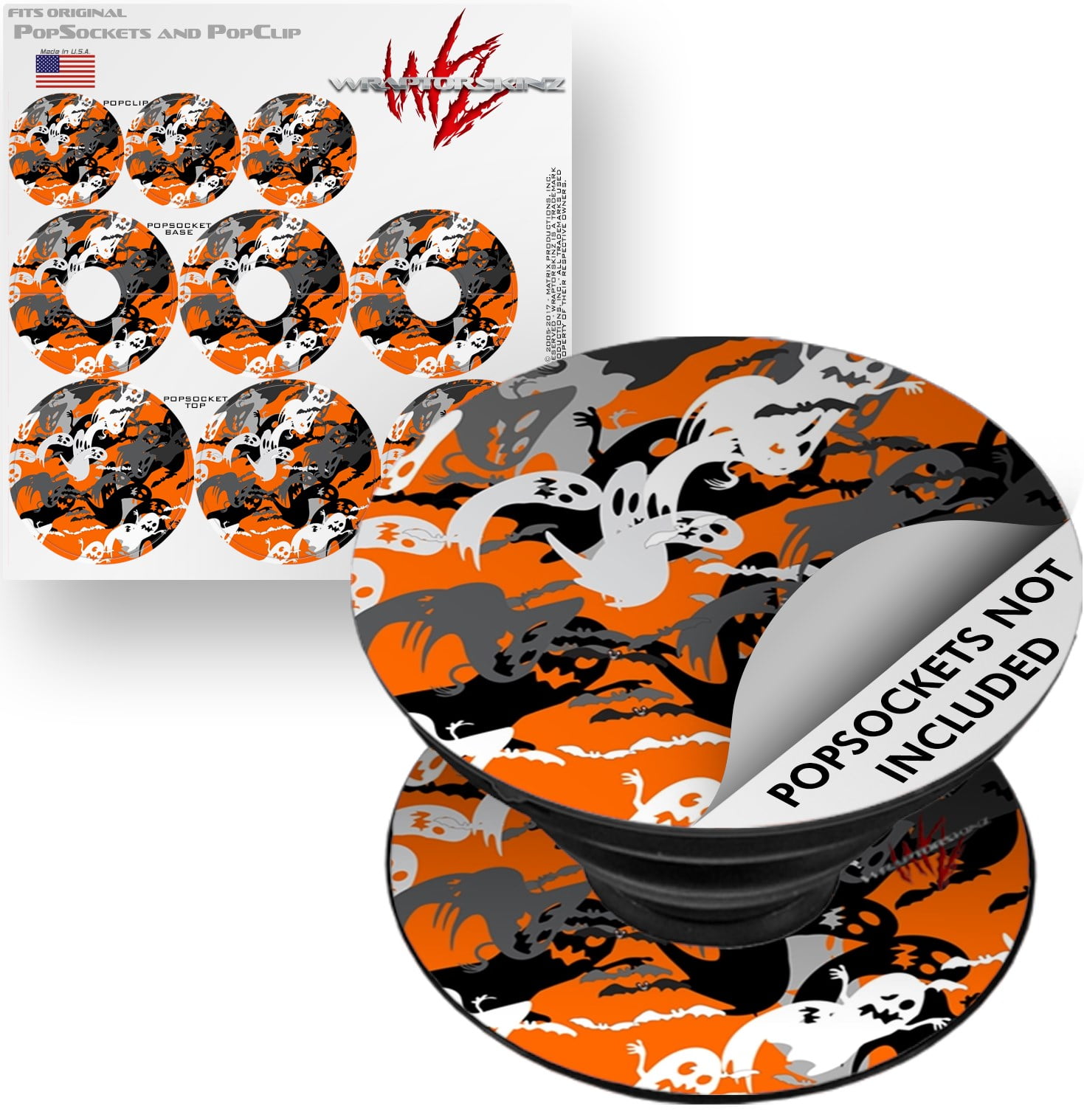 Decal Style Vinyl Skin Wrap 3 Pack for PopSockets Halloween Ghosts ...