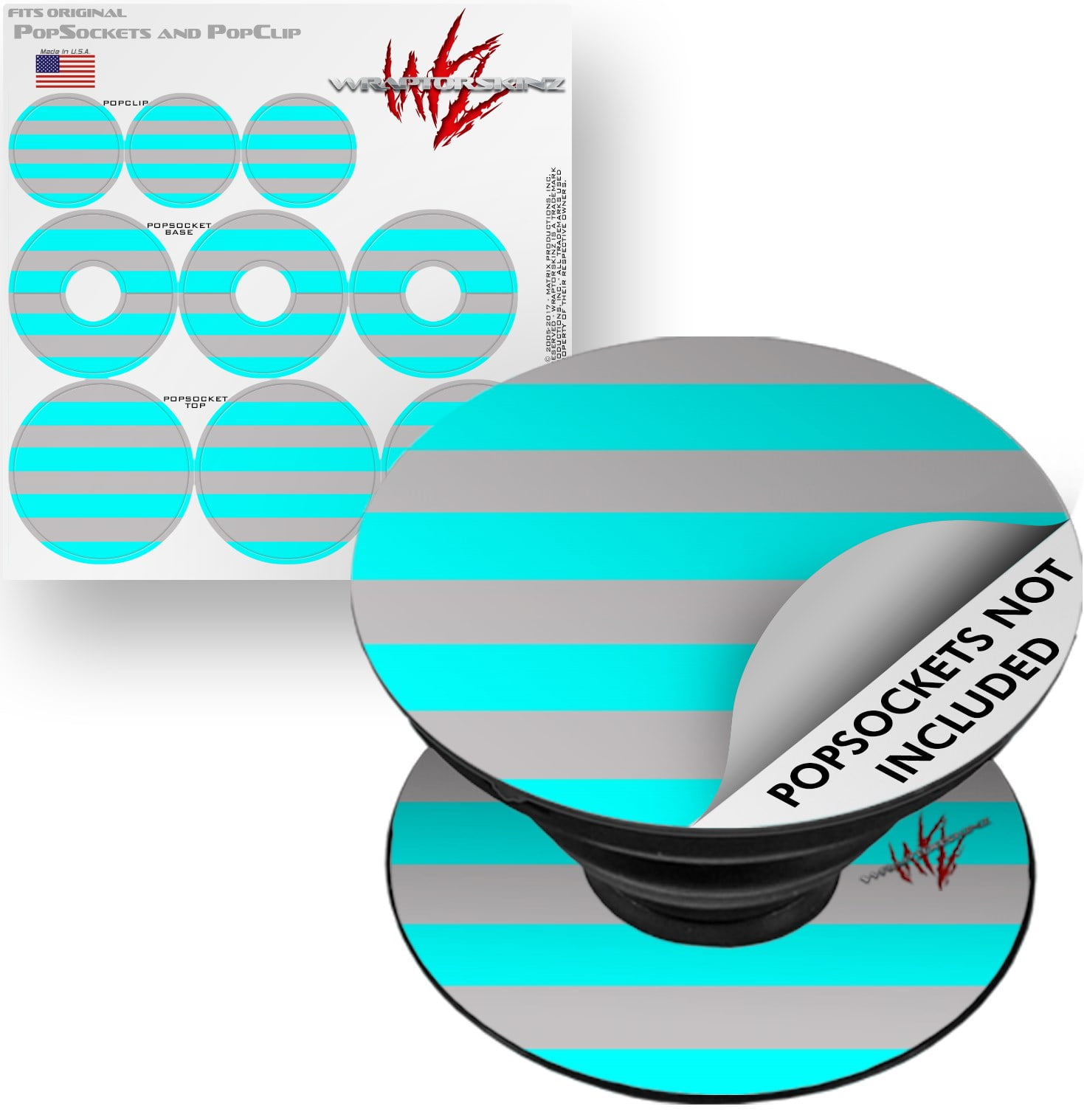Decal Style Vinyl Skin Wrap 3 Pack for PopSockets Psycho Stripes Neon ...