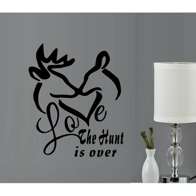 Decal ~ The Hunt is Over ~ Deer in Love ~ Wall Decal 20" x 24 ...