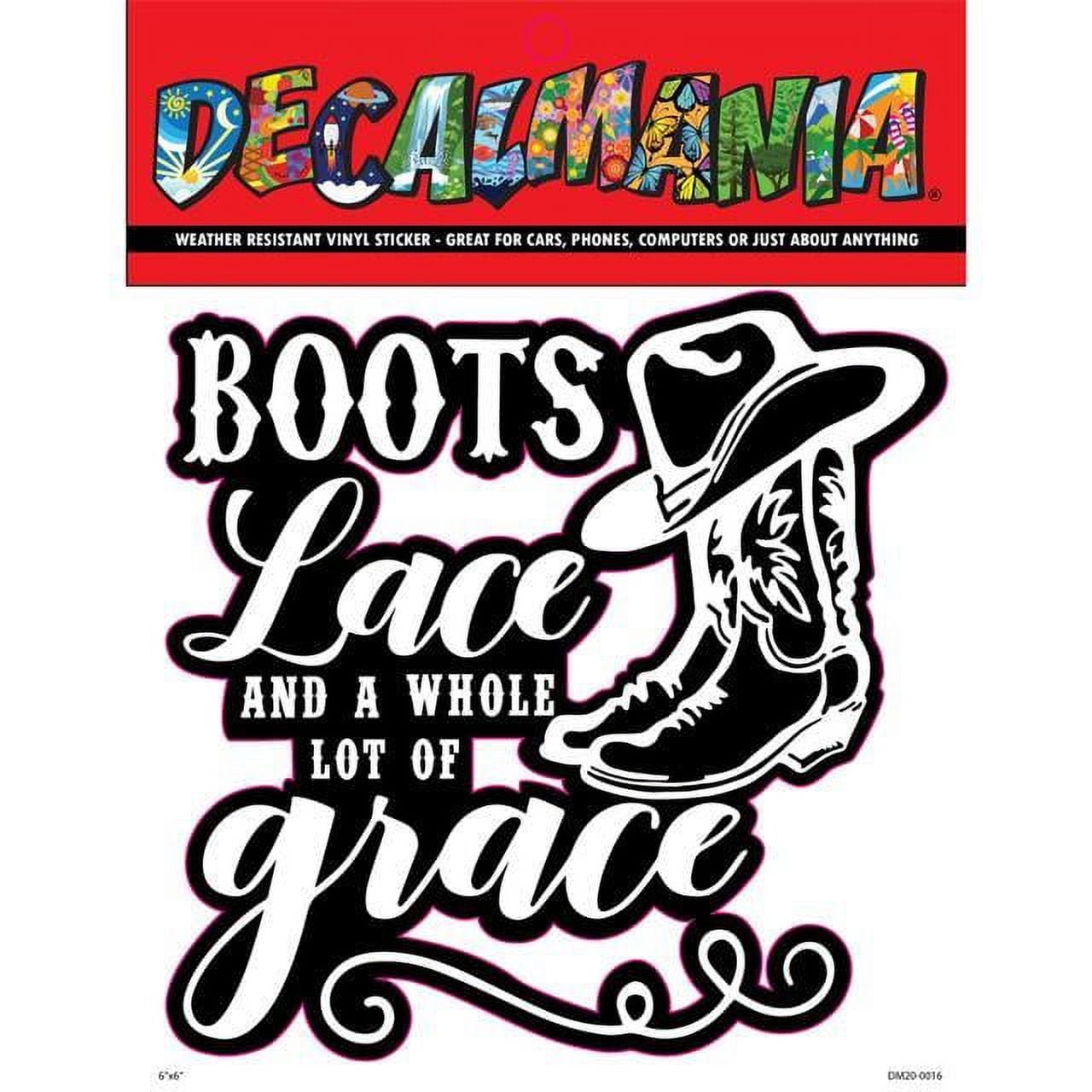DecalMania DM200016 Boots Lace And Grace 6" Decal (1PK) - Walmart.com