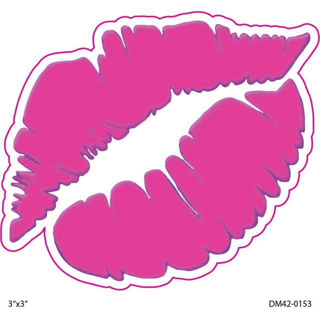 DecalMania DM420153 Hot Pink Kissing Lips 3" Decal (2PK) - Walmart.com