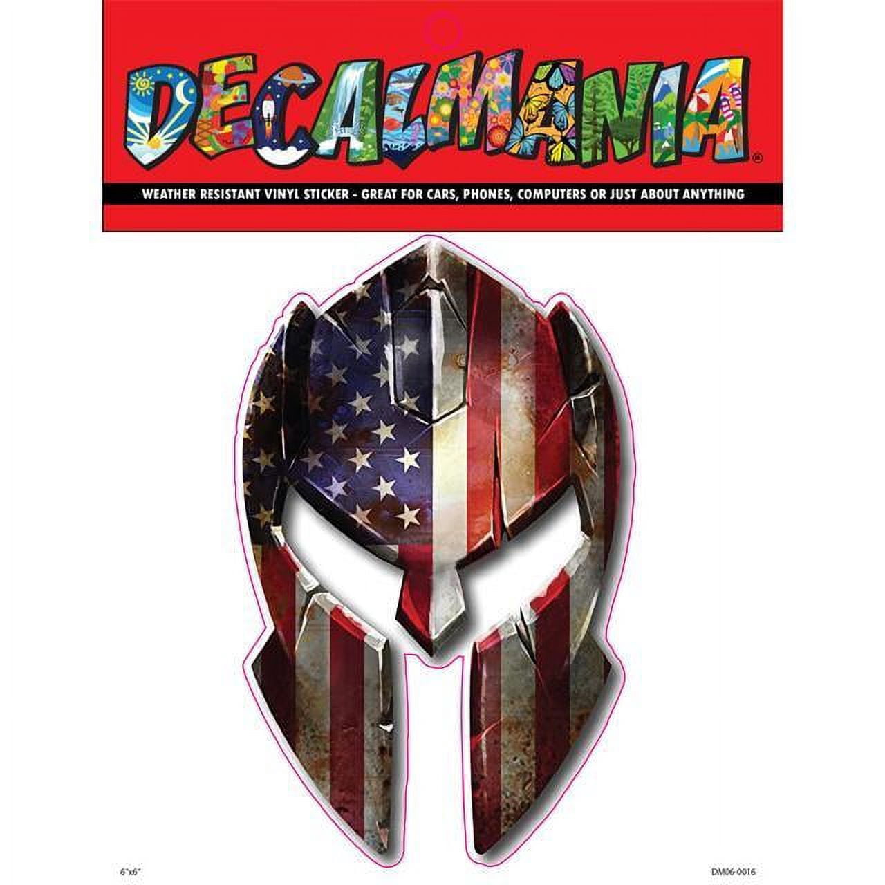 DecalMania DM680176 American Flag Spartan Helmet 6" Decal (1PK ...