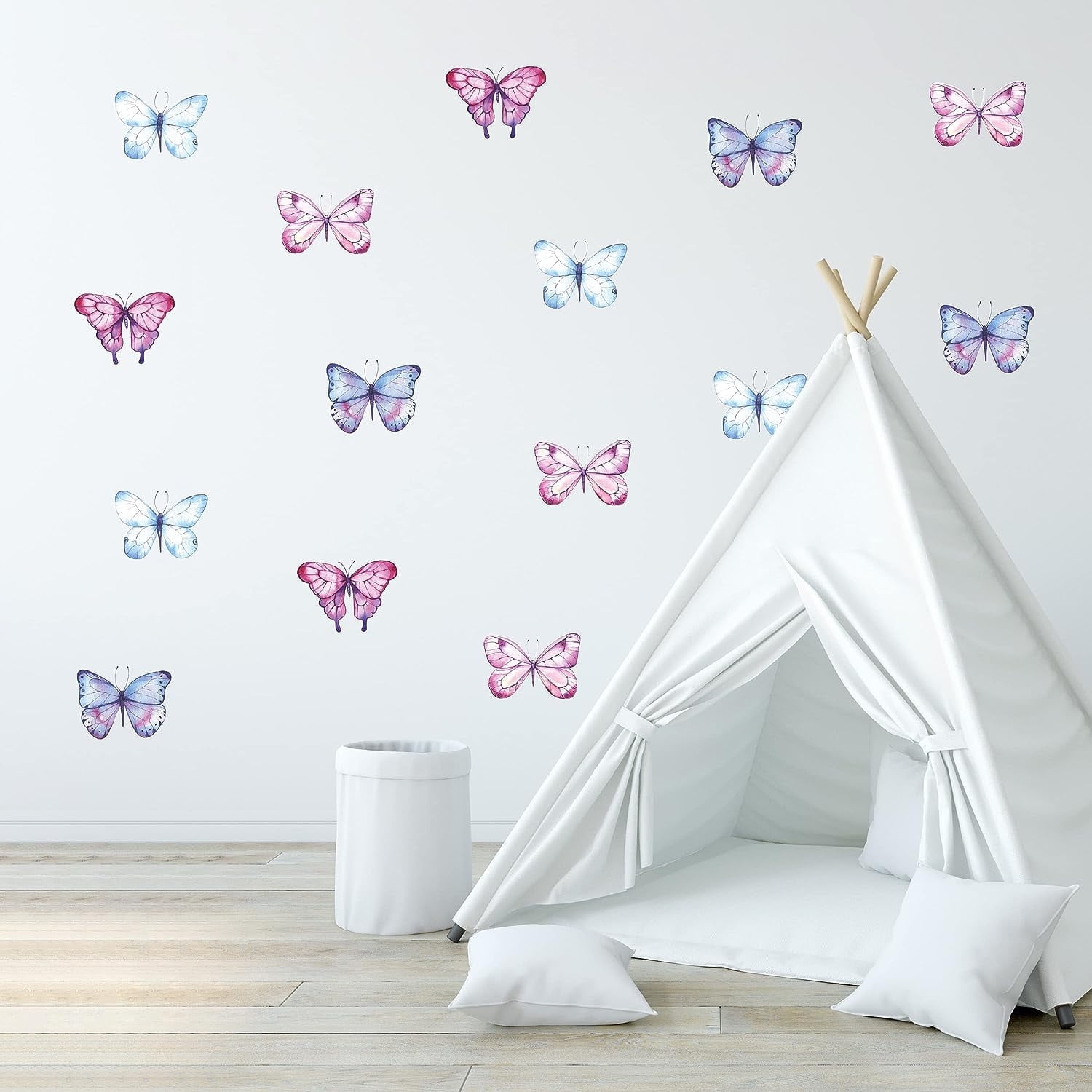 Decalcomania Butterfly Wall Decals - Set of 16 Watercolor Butterflies ...