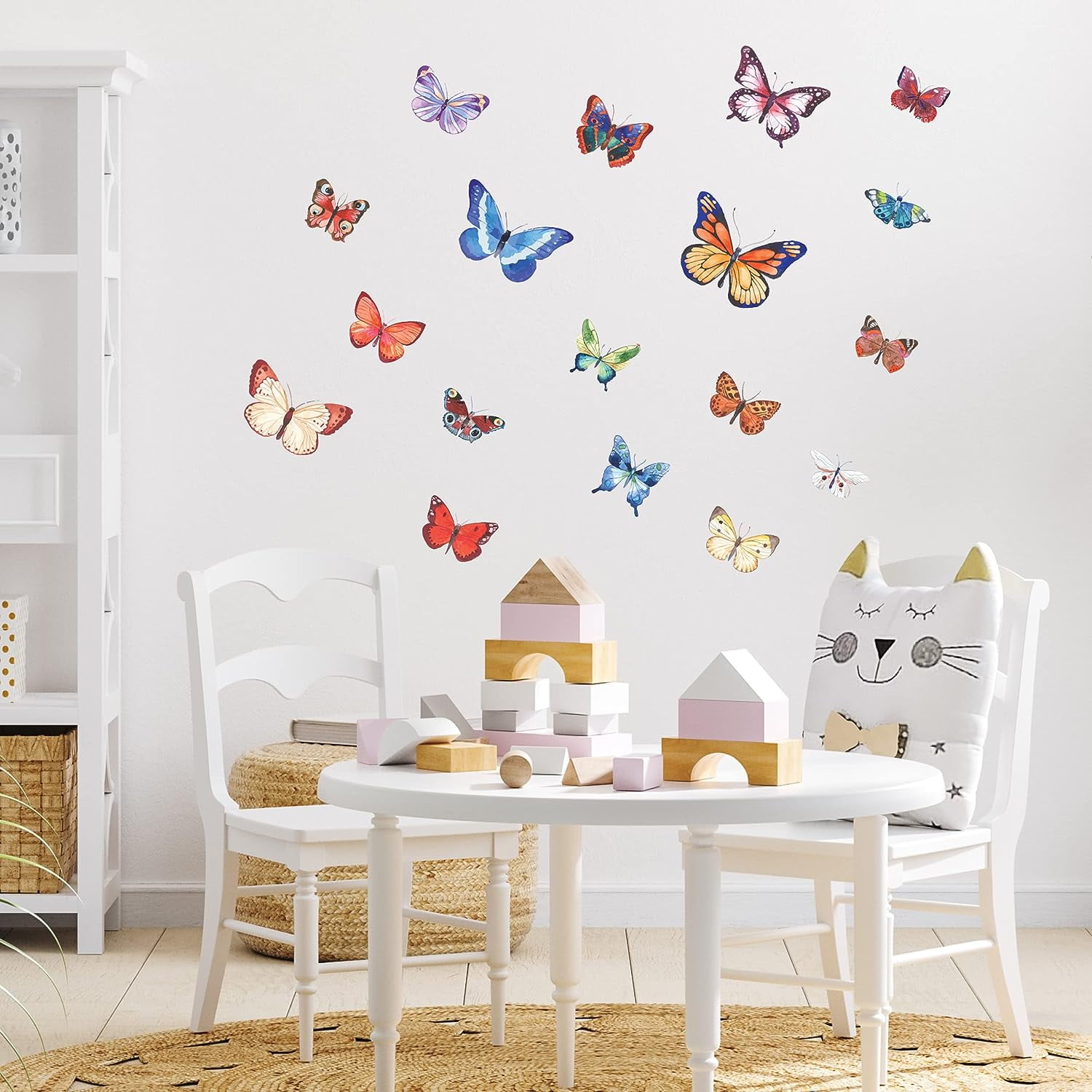 Decalcomania Colorful Butterfly Wall Decals - Set of 19 Butterflies ...