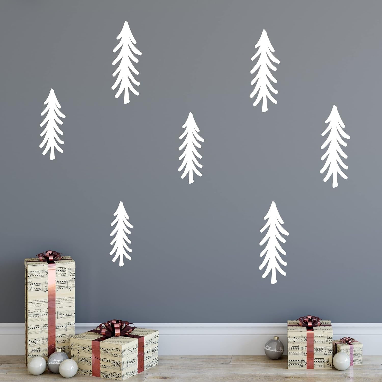 Decalcomania Elegant White Pine Tree Wall Decals - Set of 16 8 ...