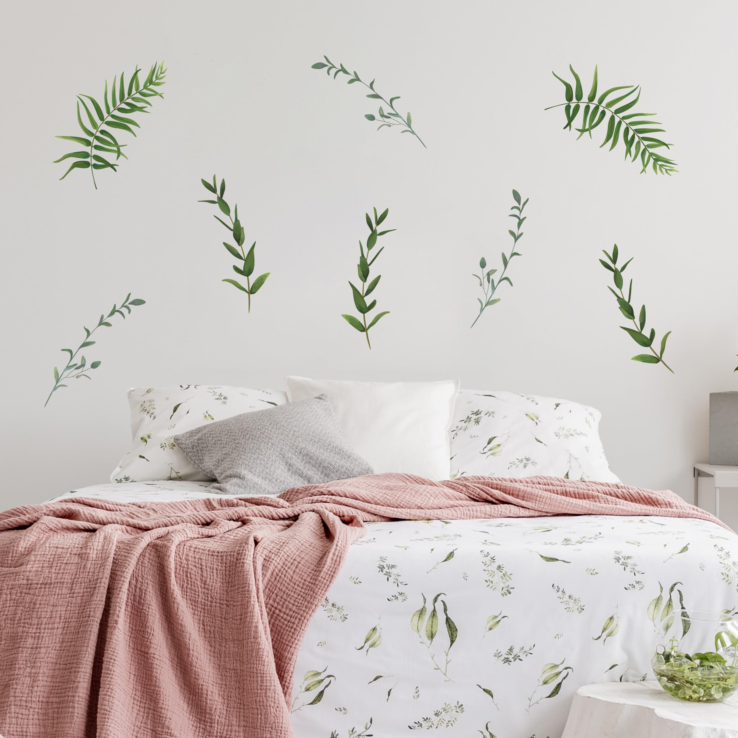 Decalcomania Greenery Leaves Wall Decals Set Of 12 Large Green Leaf